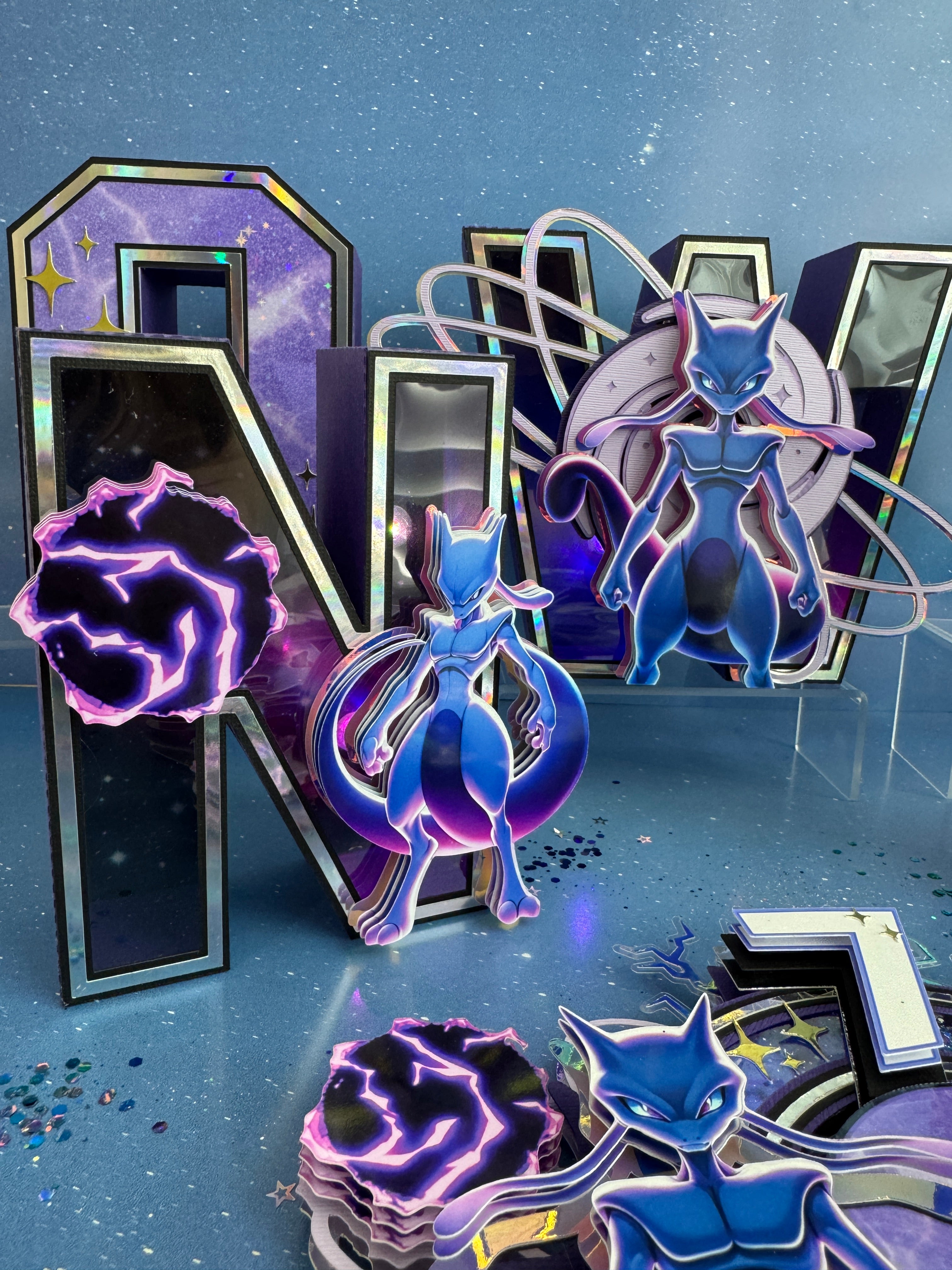 Mew & Mewtwo 3D Letters | Sofi's Corner Crafts | Custom Party Decor & More