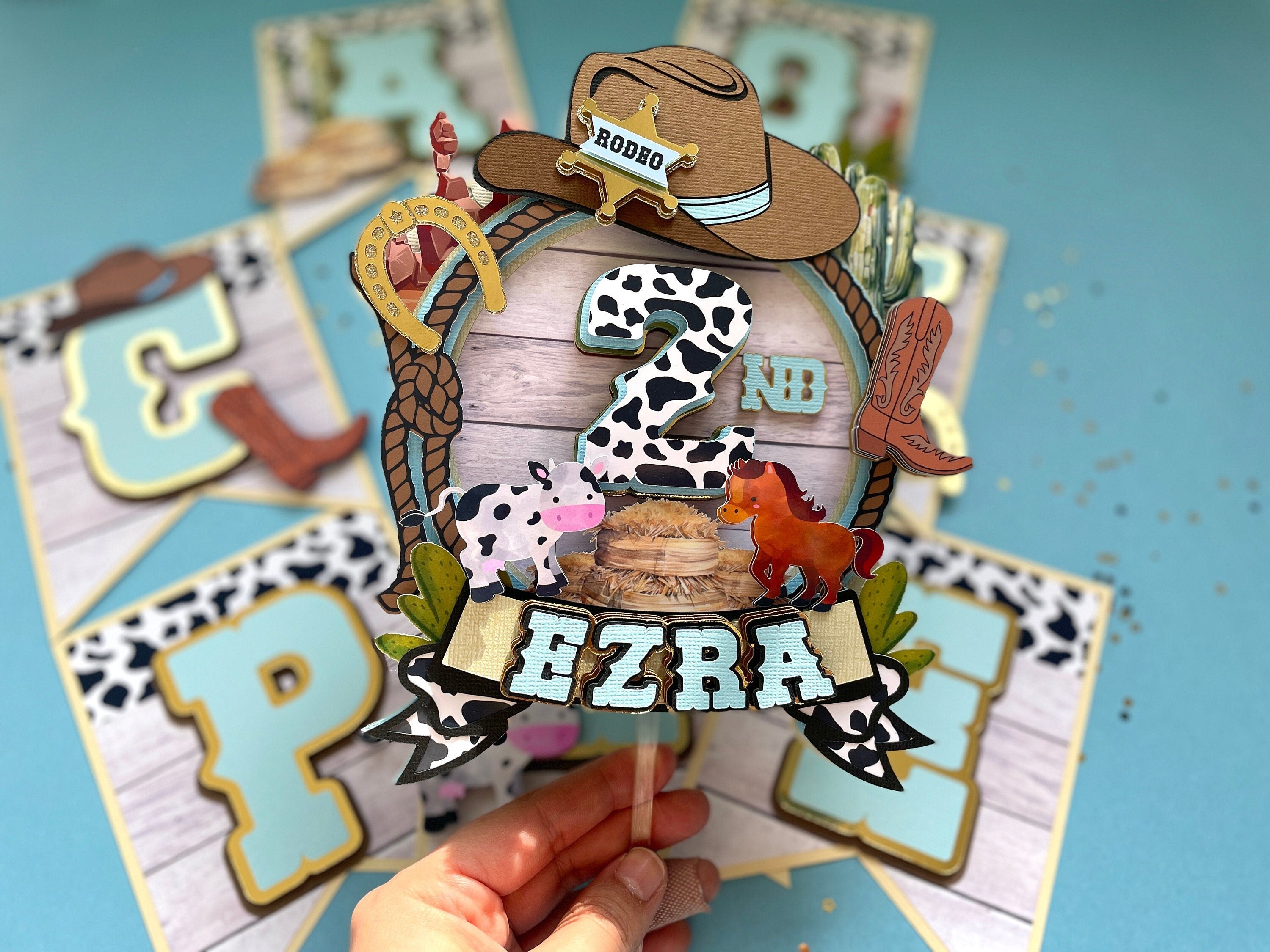 First/Not My First Rodeo Cake Topper, Cowboy Party Decor Birthday ...