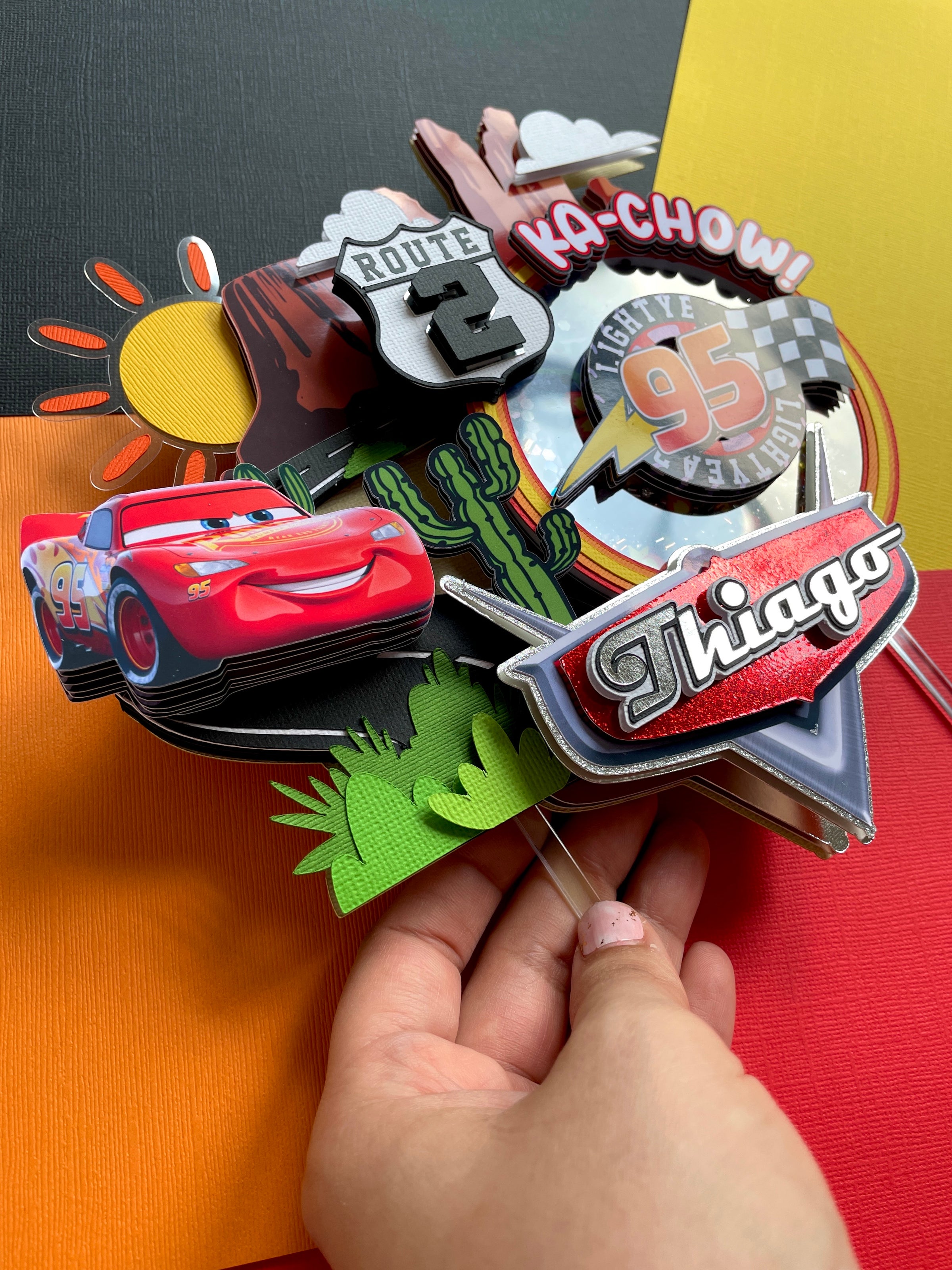 lightning mcqueen cake topper