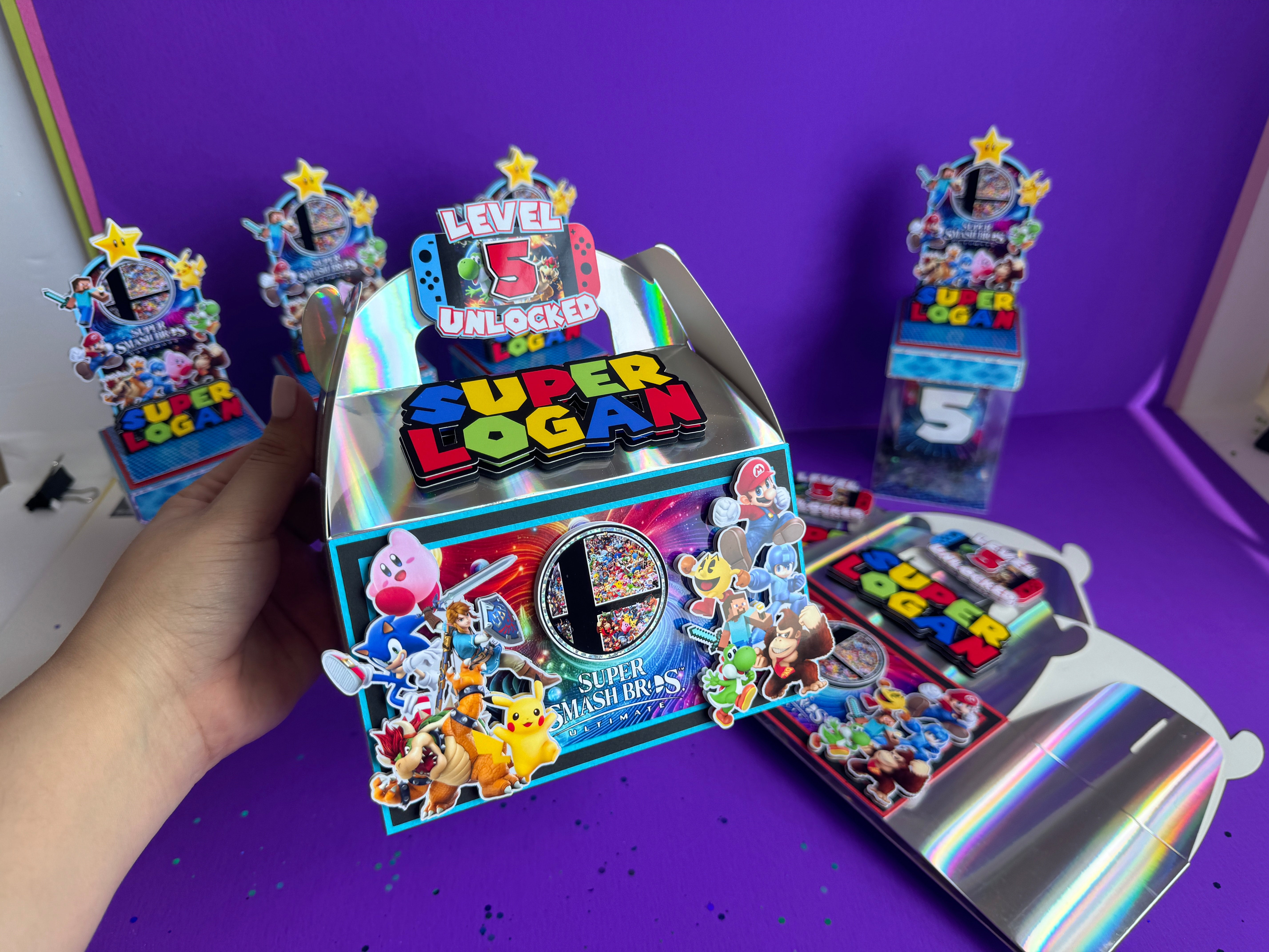 Super Smash Bros Gable Boxes | Sofi's Corner Crafts | Custom Party ...